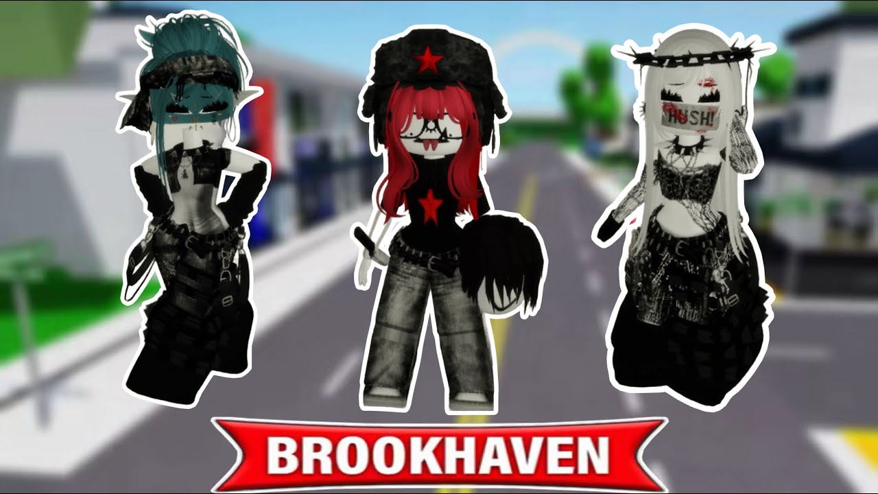 Emo outfits idea for girls in Brookhaven✨🏡#roblox#brookhaven 