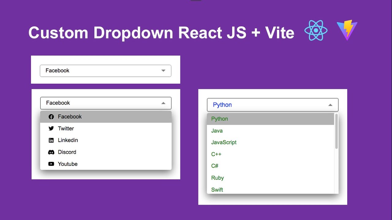 Build a Custom Dropdown | Select Menu | with React JS and Vite | React Custom Component