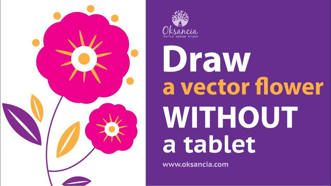 How to draw a vector flower without a drawing tablet in Adobe Illustrator CC