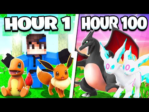 I Spent 100 HOURS in MINECRAFT PIXELMON! [Full Movie]