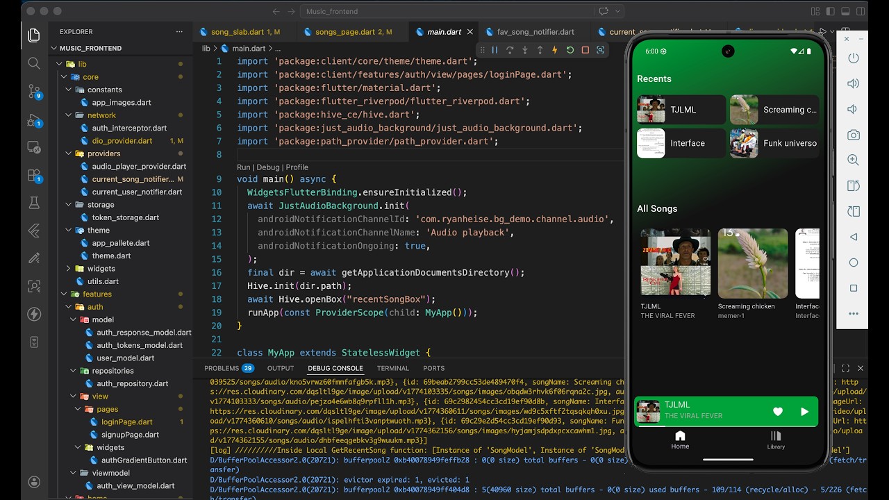 Full Stack Music App using Riverpod in Flutter | Nodejs