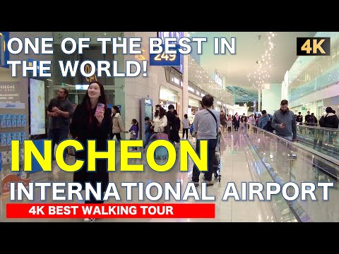 4K INCHEON Airport SEOUL, SOUTH KOREA | One of the BEST Airports in the World | Best Walking Tour
