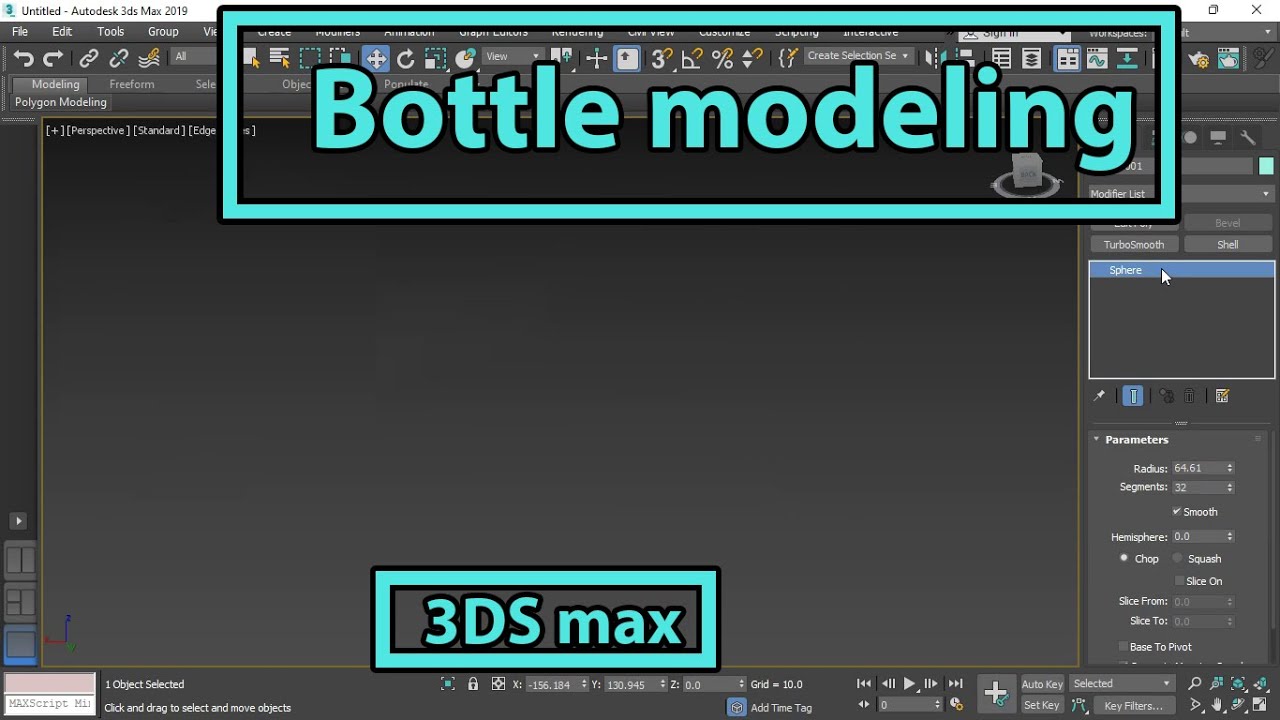 Bottle modeling  | 3ds max tutorial | study Edutech | Hindi Tutorial
