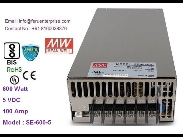 SE-600-24 Meanwell Power Supply 600W SMPS - SE-600-48 Meanwell SMPS ...