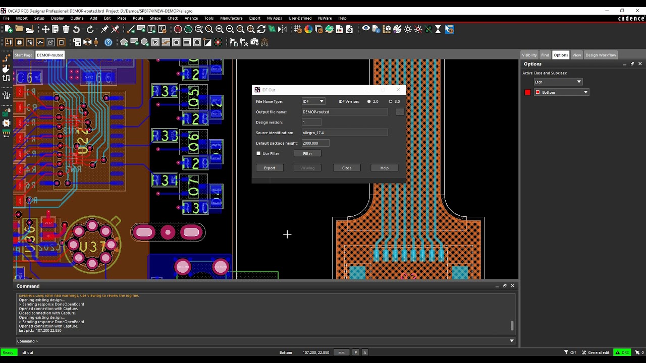 Cadence PCB Import Export IDF