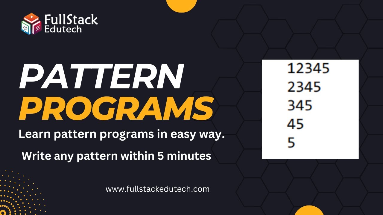 Numbers Pattern | Pattern Programs | FullStack Edutech | #javapattern #patternprogram #java #pattern