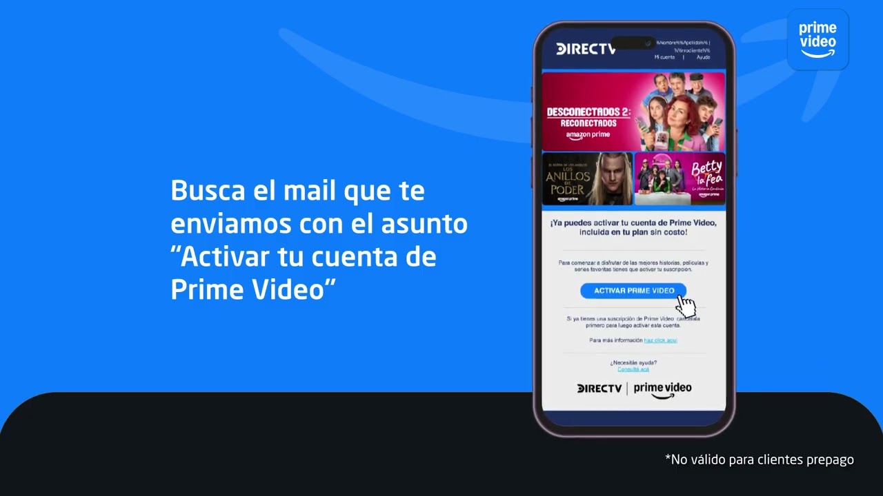 TUTORIAL FÁCIL y RÁPIDO para ACTIVAR AMAZON PRIME VIDEO, para CLIENTES de DIRECTV
