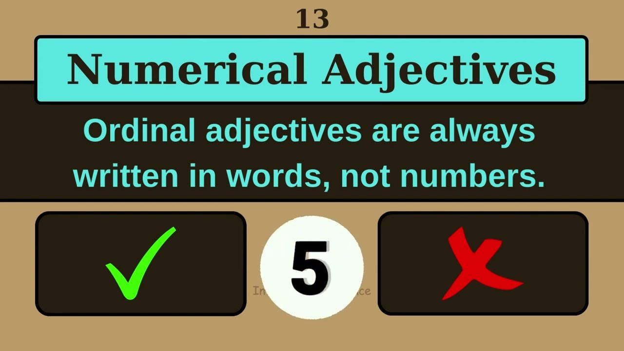 Numerical Adjectives | Numerical Adjectives Quiz Test For You | Types of Adjective