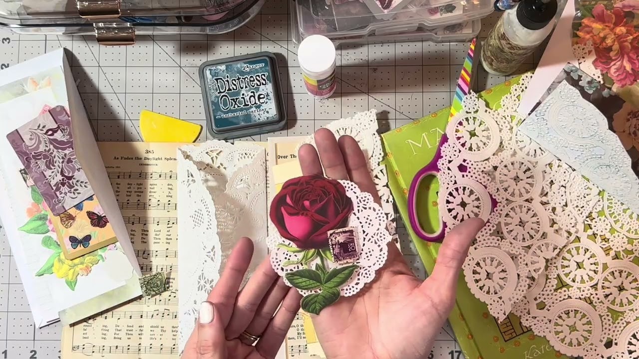 Flowers Doilies and Music Paper for the Win