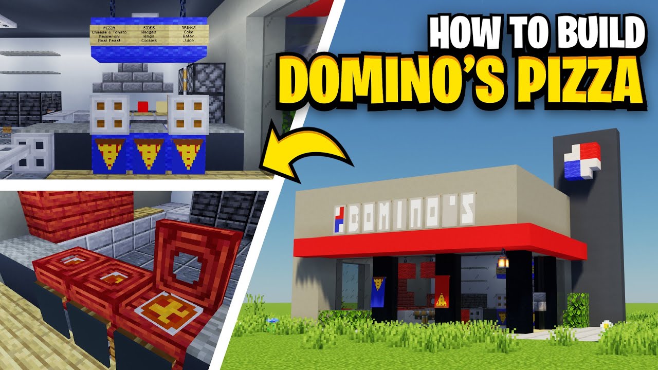 How To Build A DOMINO'S PIZZA In Minecraft! - Build Tutorial ...
