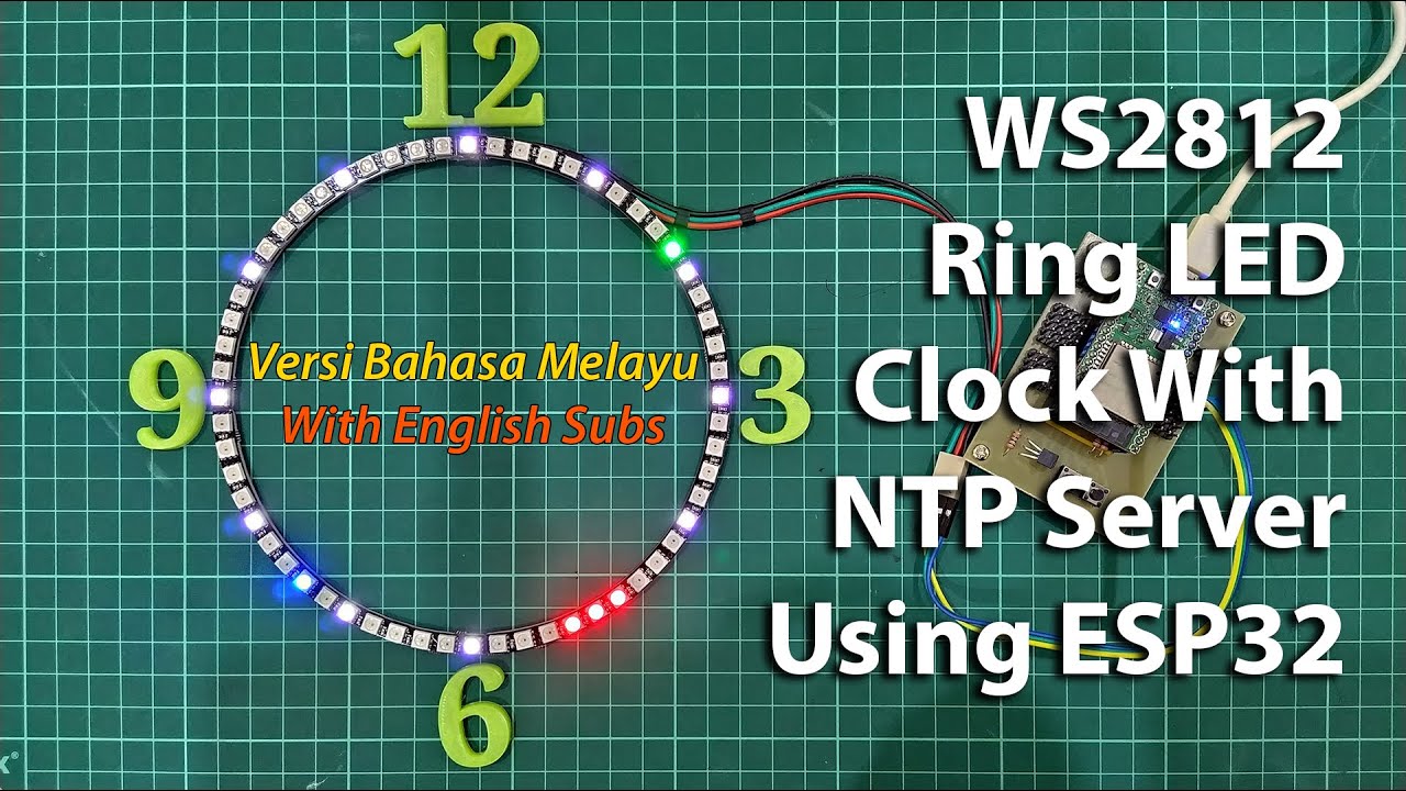 WS2812 Ring LED Clock With NTP Server Using ESP32 [BM] #esp32