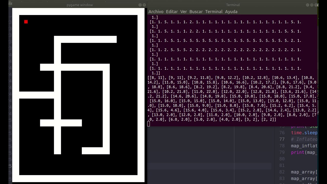 Pygame - A* planning algorithm implementation in simulation from scratch