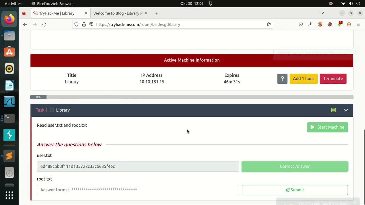 Tryhackme Library boot2root machine walkthrough