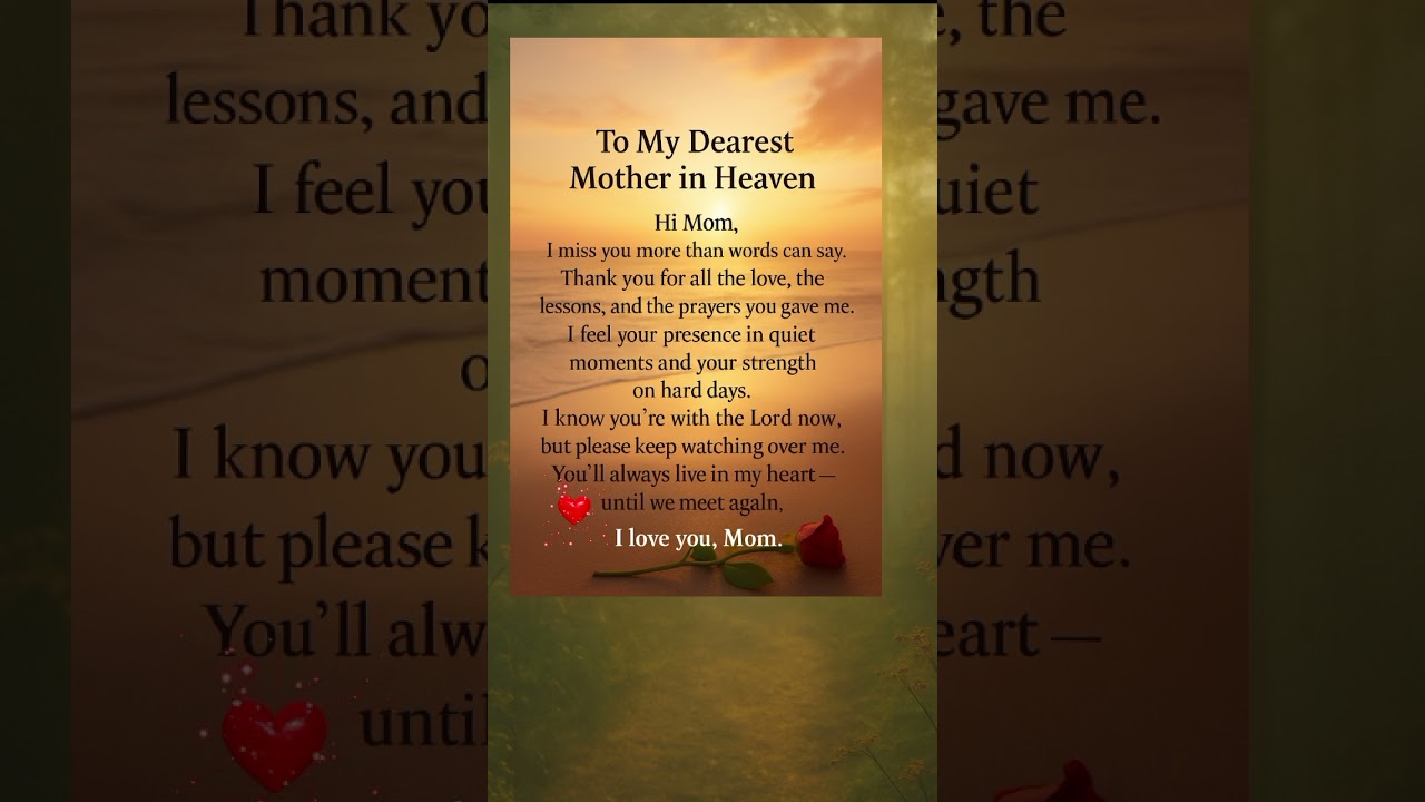 A message to My Mom in Heaven 💔 || love #shorts