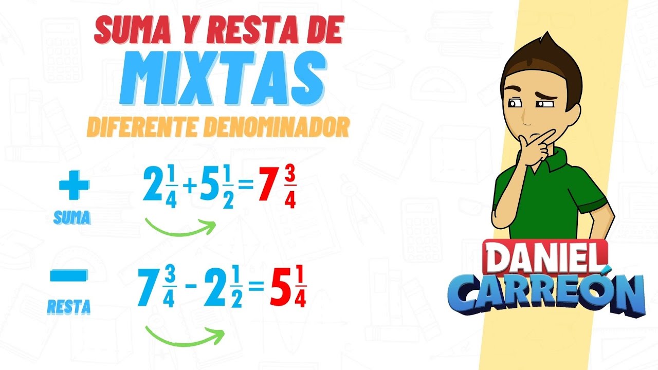 Addition and Subtraction of Mixed Fractions with Different Denominators - Super Easy - For Beginners