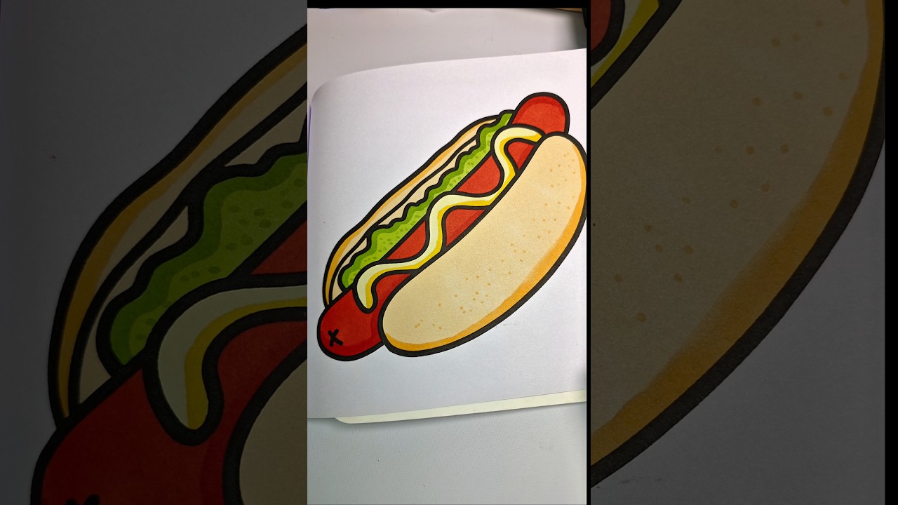 Food Drinks and sweets Coloring Book | Coco wyo |  Hotdogs Coloring 🌭