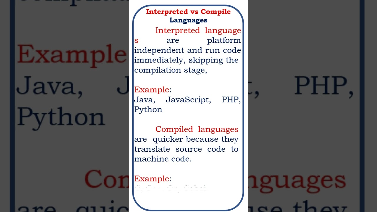 what is interpreted and compile languages  #coding #java #jscript #class #developer#.net#asp.net