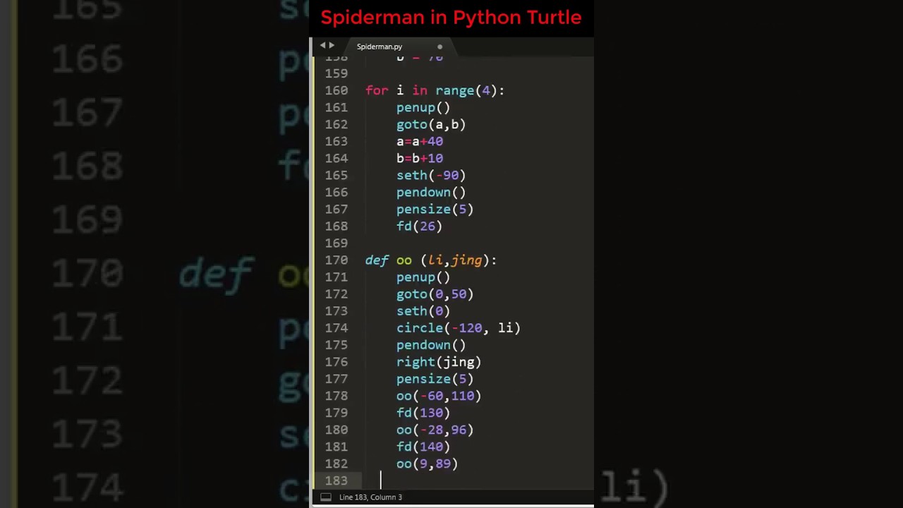Spiderman in python turtle #shorts #coding