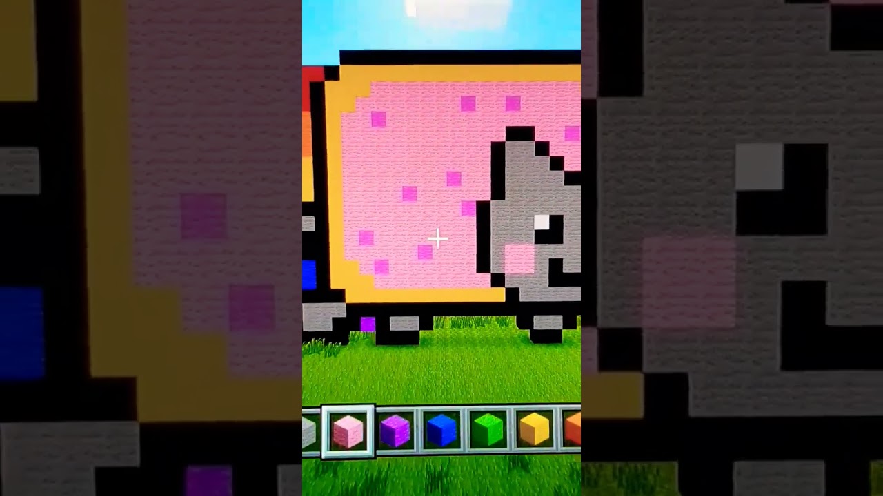 Minecraft Pixel Art - Nyan Cat #shorts