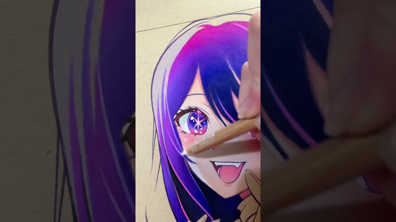 Ai Hoshino Hair Coloring Process 💜 #shorts #anime #animeart #art #drawing #oshinoko