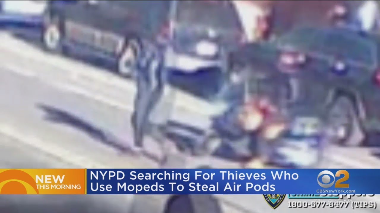 NYPD: Suspects on moped stealing Air Pods