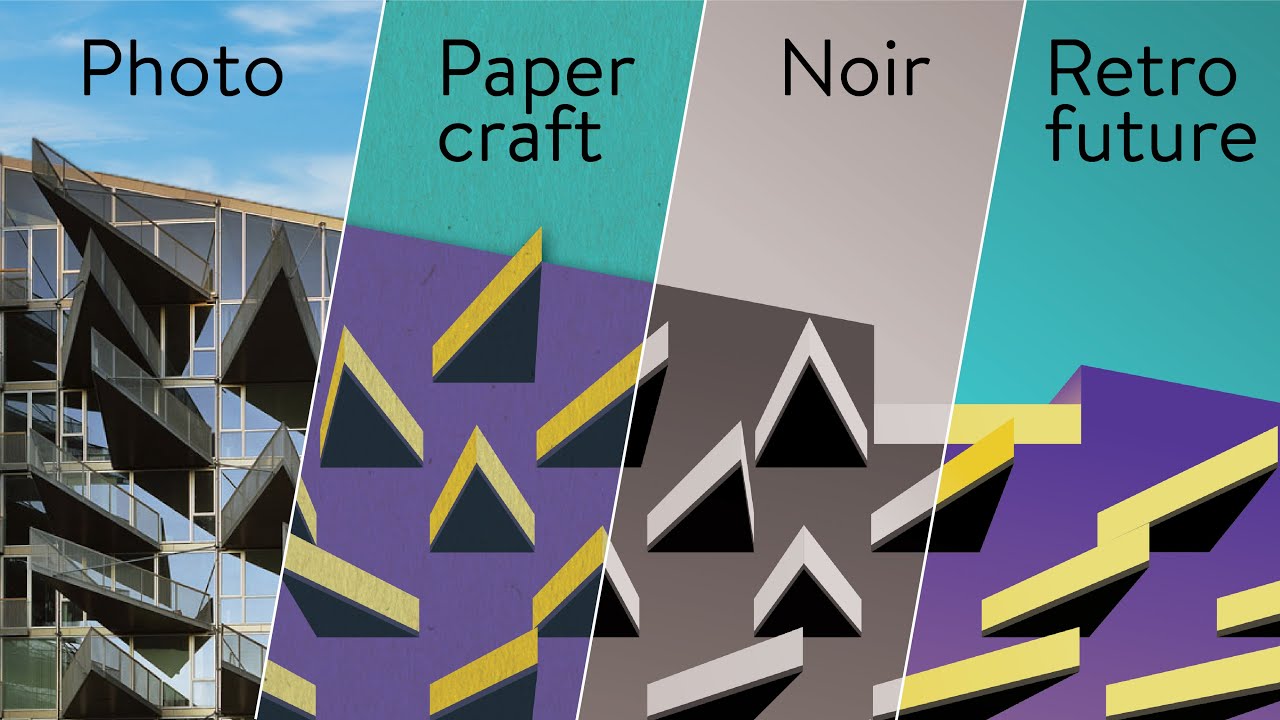 3 ARCHITECTURE POSTER Styles from PHOTO | Illustrator tutorial