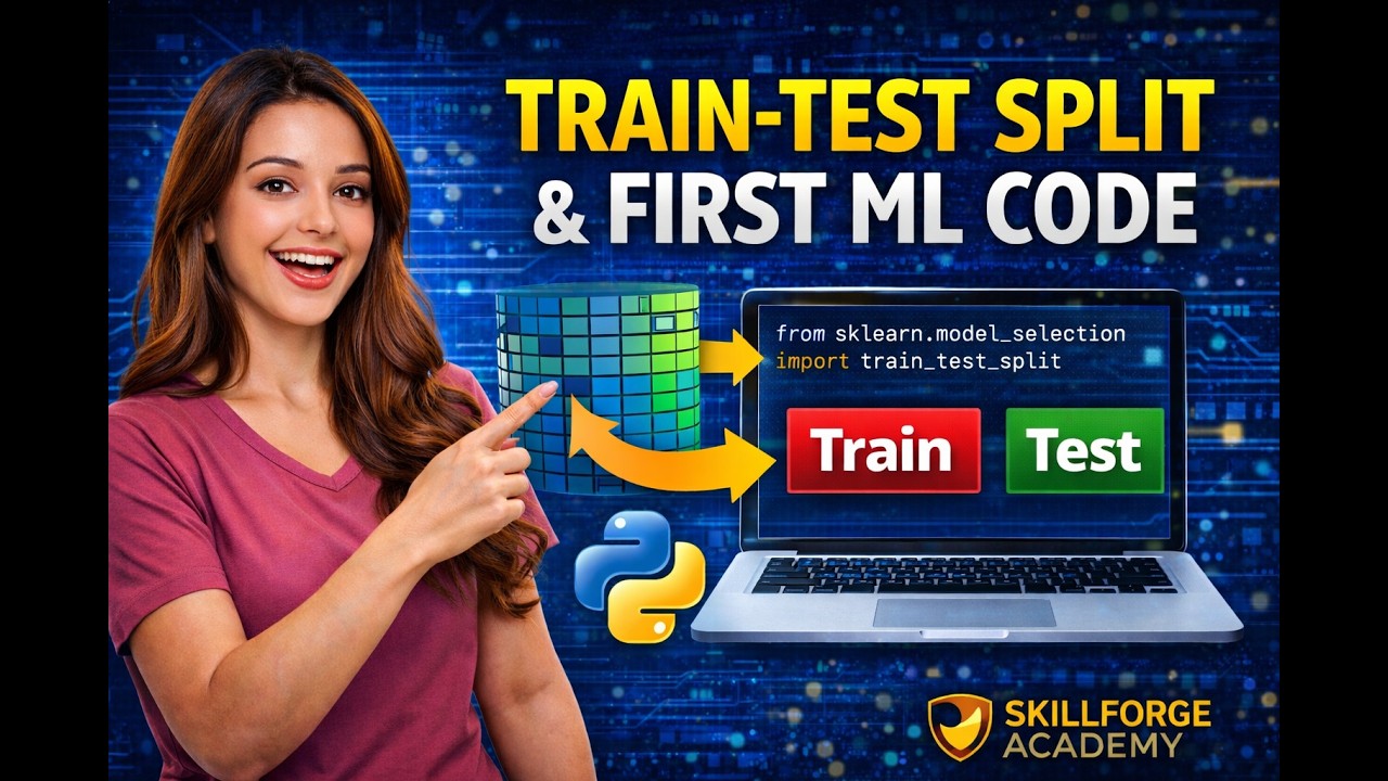 Train-Test Split Explained + Your First ML Code (Beginner Friendly) #machinelearning