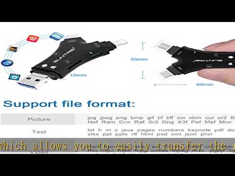 SD Card Reader for iPhone/ipad/Android/Mac/Computer/Camera,4 in1 Micro SD Card Reader Trail Camera