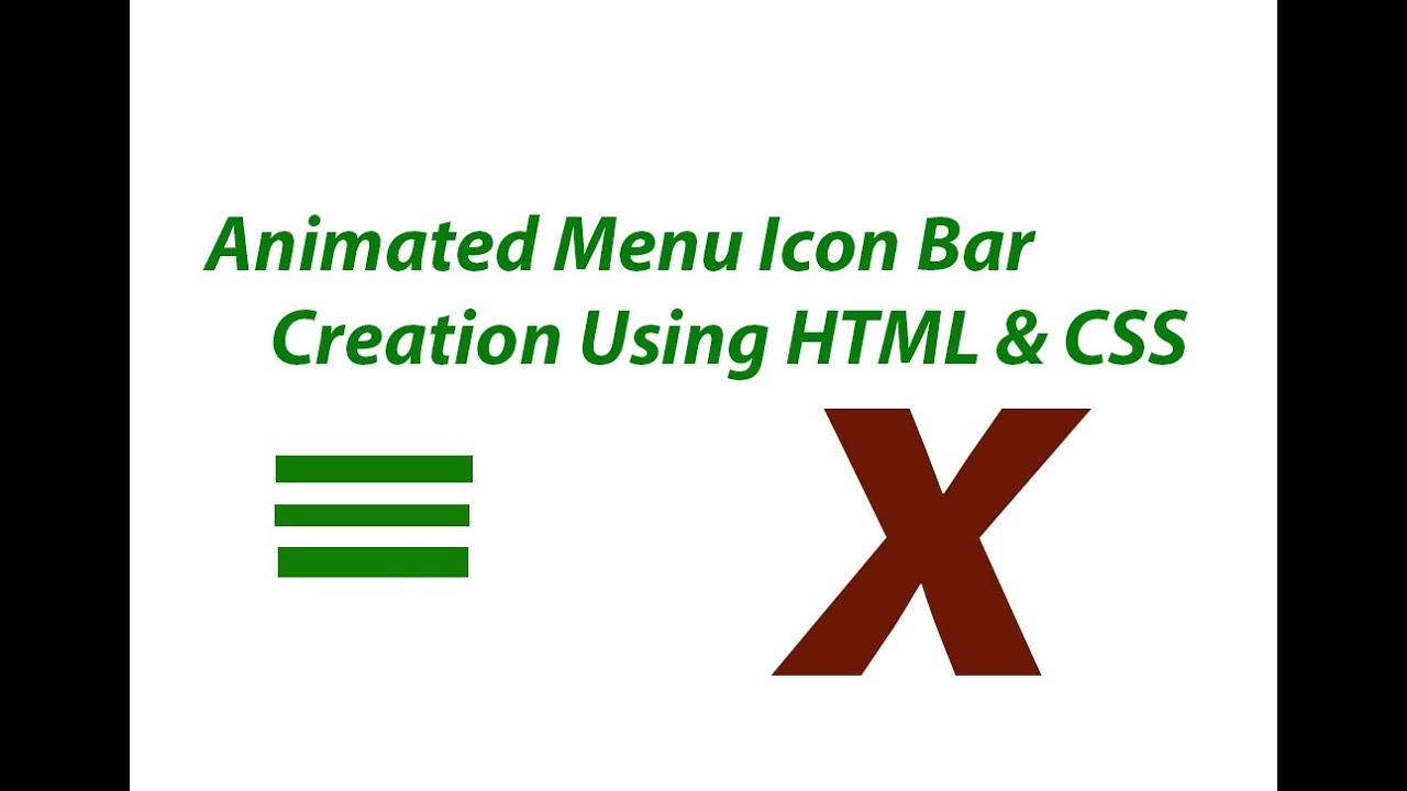 Animated Toggle Menu Icon Bar Creation Using Html and Css