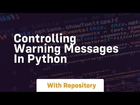 controlling warning messages in python