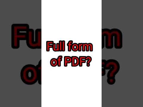 What is the Full form of PDF ? #shorts #gk #gjquiz
