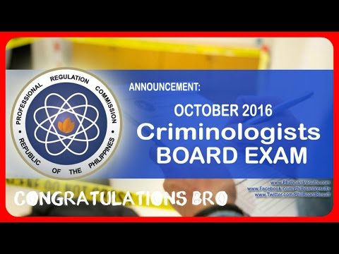 CRIMINOLOGY BOARD EXAM RESULT OCTOBER 2016 - | Helmz Jordan