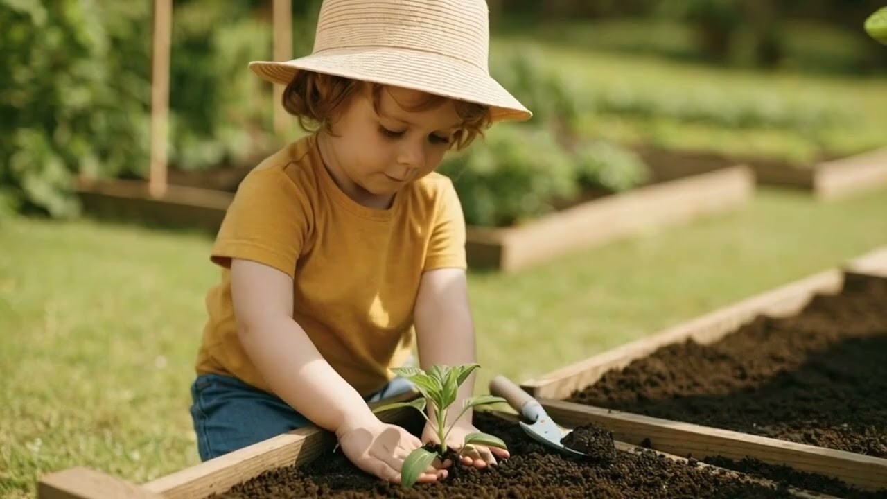 Little hands. Real gardening @ E&O Montessori 