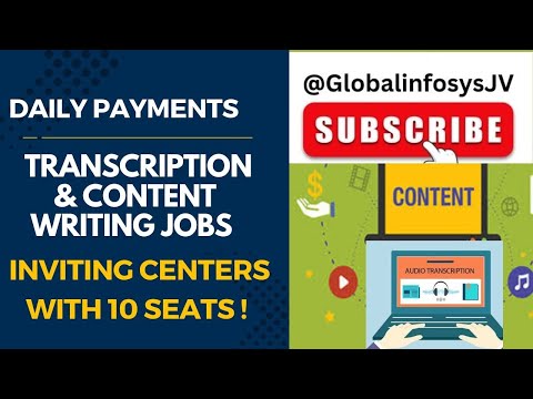 Daily Payments Transcription & Content Writing @GlobalinfosysJV#transcription #contentwriting