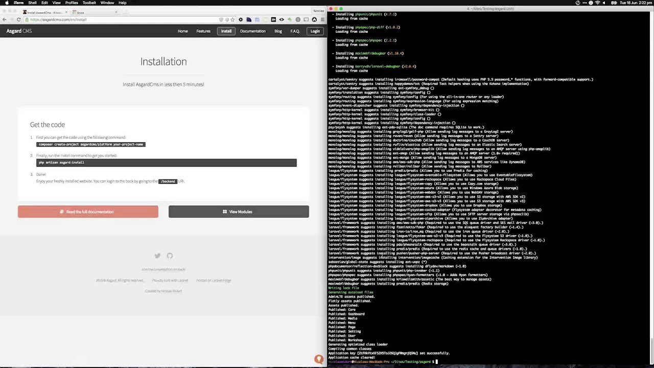 Install AsgardCms - AsgardCms