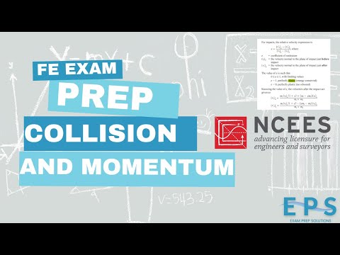 Find the velocity of an object after ELASTIC COLLISION | FE Exam Review DYNAMICS