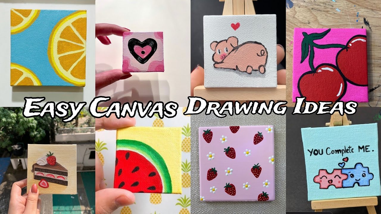 Easy Canvas Drawing Ideas | Simple Canvas Drawing Ideas | Cute Canvas Drawing Ideas