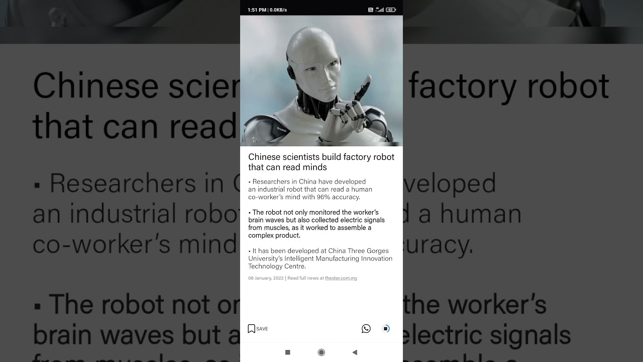 Chinese scientists build factory robot that can read minds on the assembly line