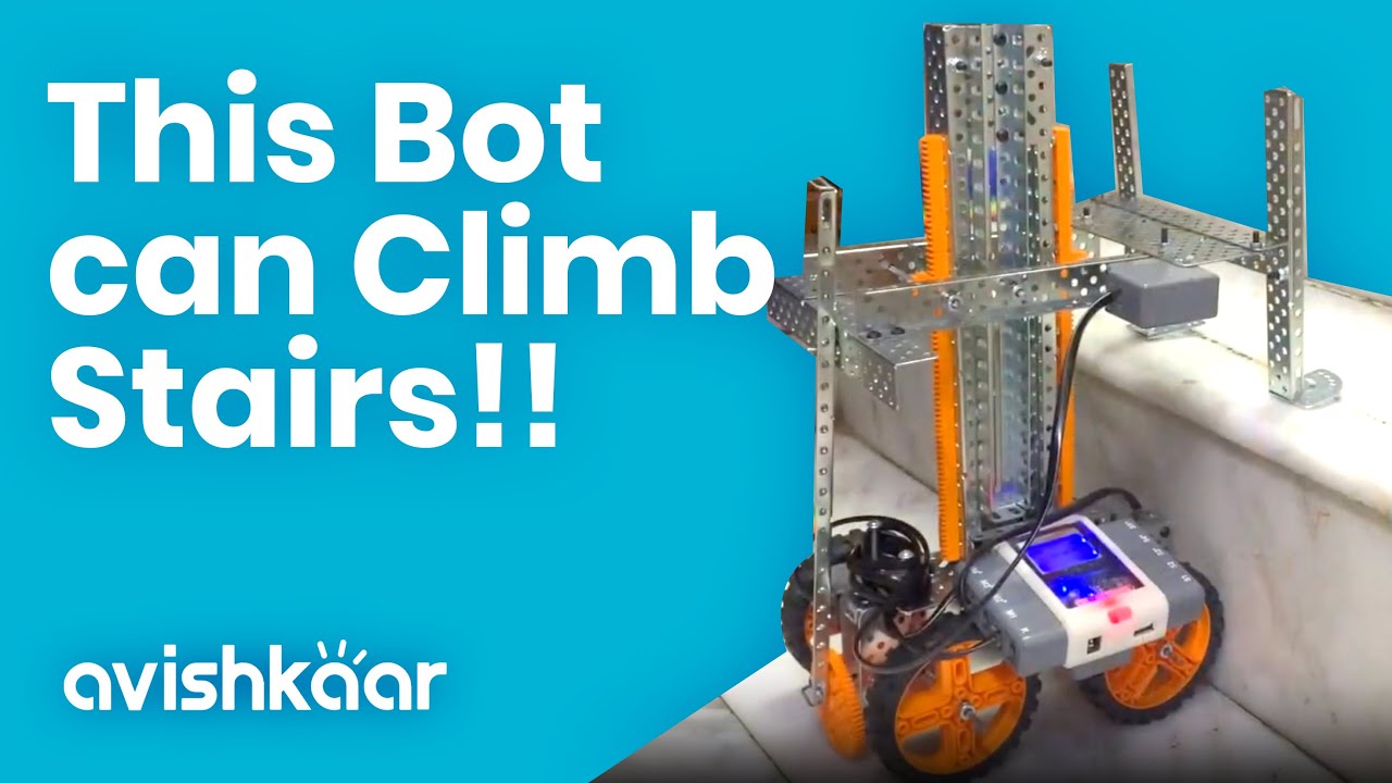 DIY Stair Climbing Robot | Powered Stair Climber Made with Robotics Kit at Home | Student Project