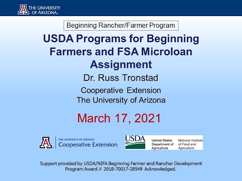 USDA Programs for Beginning Farmers and FSA Microloan Assignment