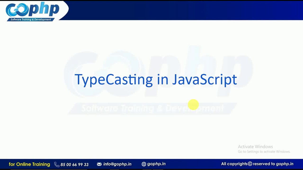 30 - Type Casting in JavaScript | JavaScript Tutorial for Beginners