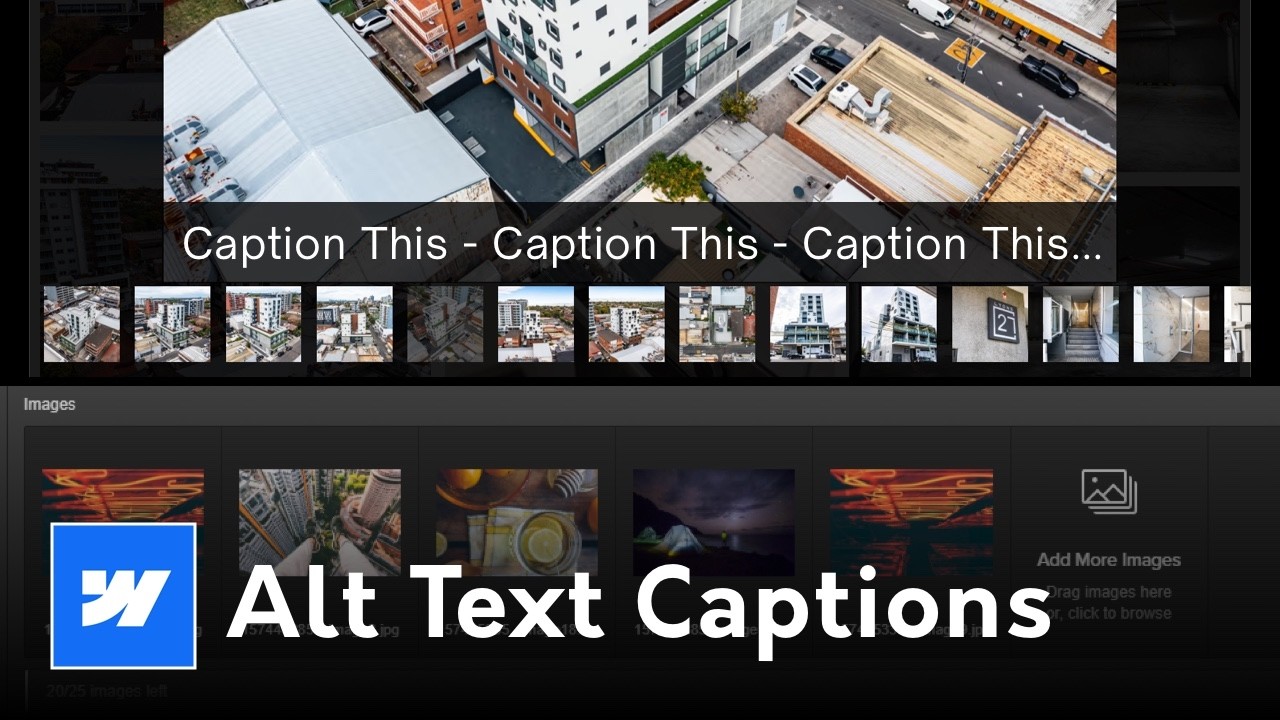 Webflow Lightbox Captions from CMS Alt Text