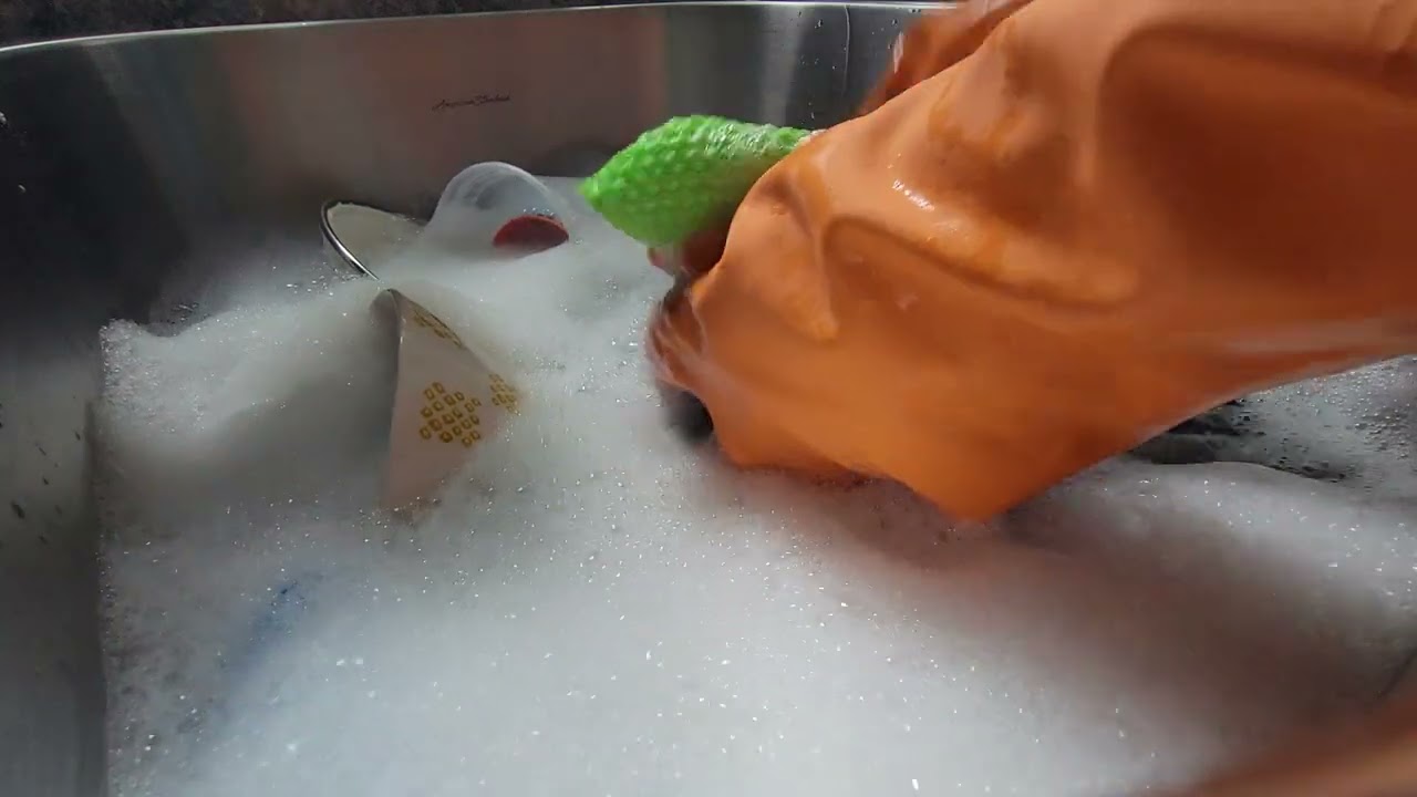 First Dishwashing Rubber Gloves Video In A While @ASMR Washing Dishes