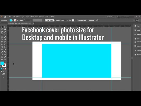 Facebook cover photo size for desktop and mobile in Illustrator