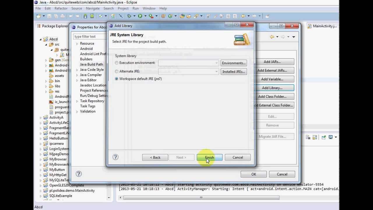 Eclipse add JRE System Library to project