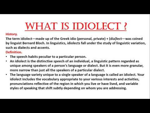 What is idiolect? Origin | Definition | Example | In Urdu and Hindi | Crash Course |Linguistics.