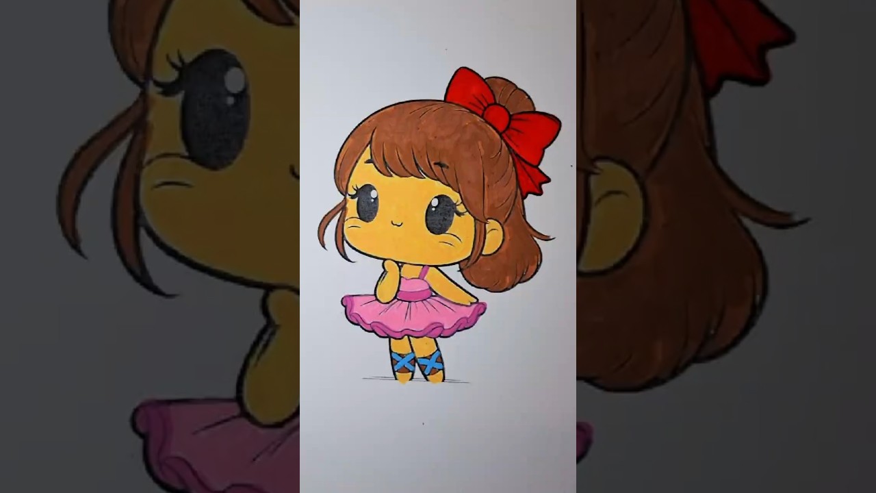 Bringing a Chibi Ballerina to Life! 🎨✨ Creative Dance Coloring Flow