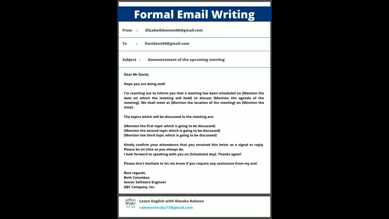 Perfect Format for a Business Email #email
