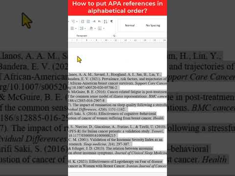How to put references in alphabetical order? | Alphabetizing references in Word | APA Style