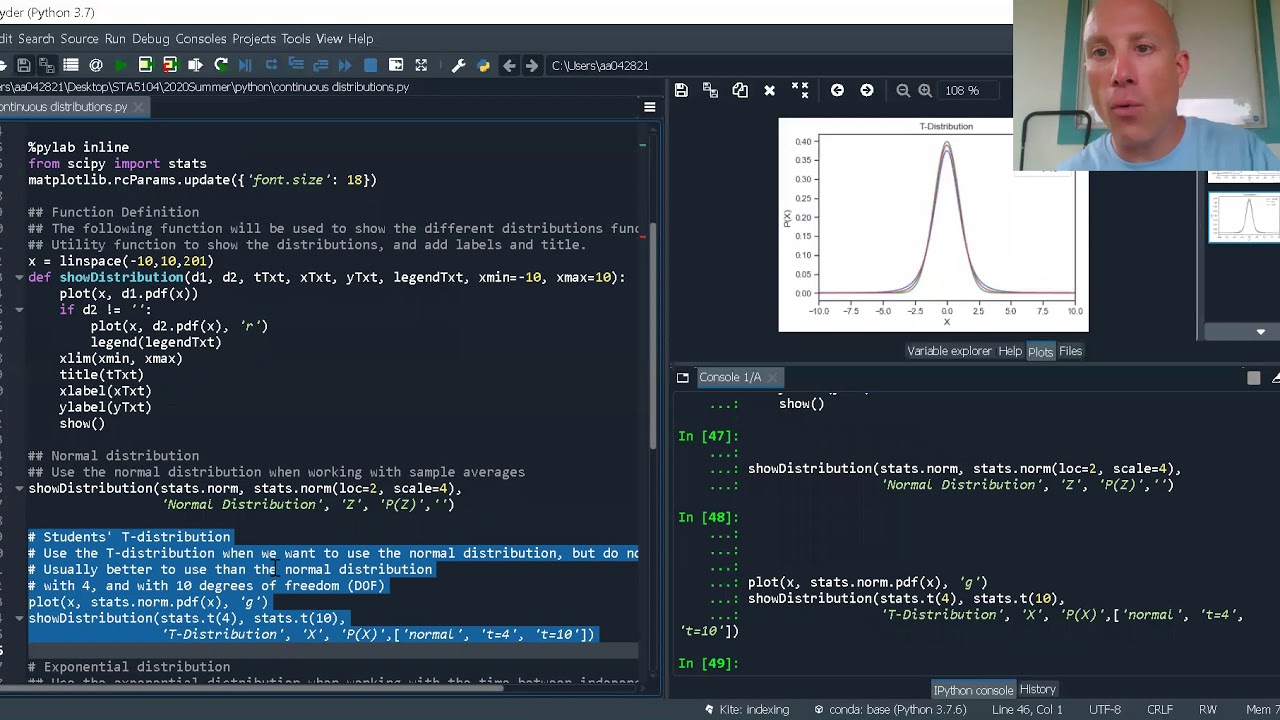 Python: continuous distributions